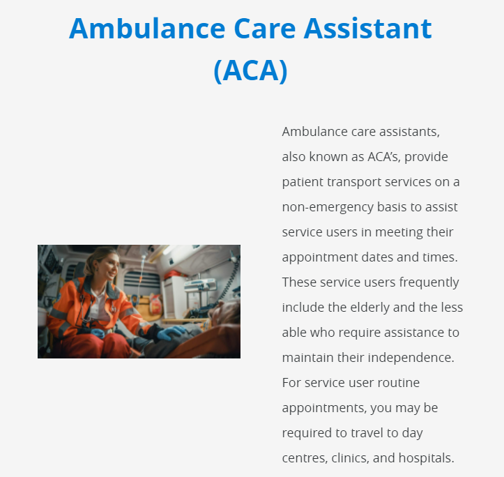 Ambulance Care Assistant – Learning Paths